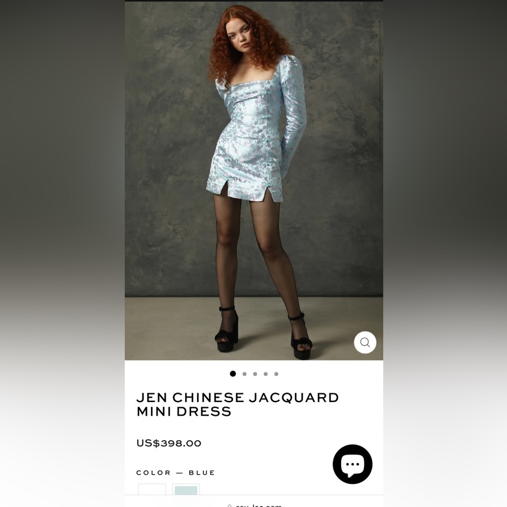 Sau Lee Jen Chinese Jacquard Mini Dress Size 14 - Gem